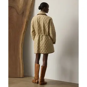 Ralph Lauren Saundra Lambskin-trim Quilted Coat