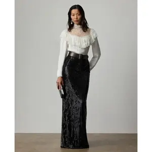 Ralph Lauren Winslow Embellished Tulle Maxiskirt