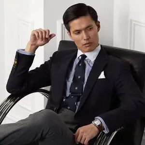 Ralph Lauren Gregory Wool Twill Suit Jacket - Navy
