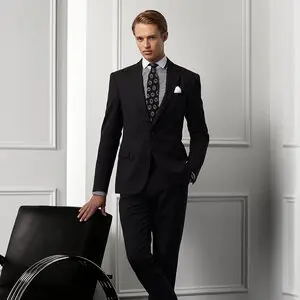 Ralph Lauren Gregory Hand-tailored Wool Twill Suit - Black