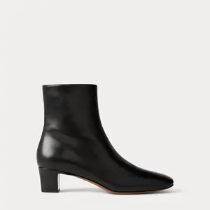 Ralph Lauren Brylee Burnished Calfskin Bootie - Black