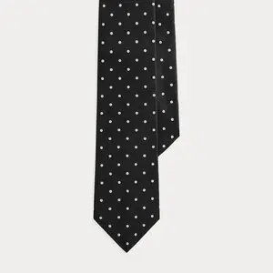 Ralph Lauren Polka-dot Silk Satin Tie - Black
