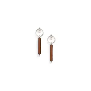 Ralph Lauren Calfskin-trim Long Link Earrings