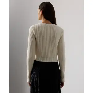 Ralph Lauren Embroidered Cashmere Cropped Sweater