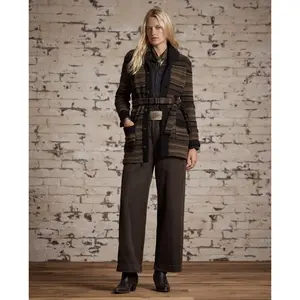 Ralph Lauren Striped Wool-blend Cardigan - Olive Multi