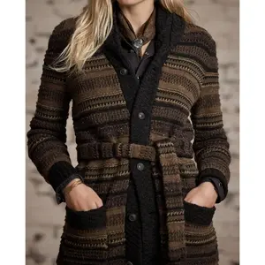 Ralph Lauren Striped Wool-blend Cardigan - Olive Multi