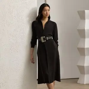 Ralph Lauren Noelle Washed Matte Satin Day Dress