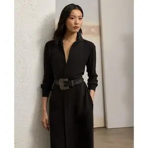 Ralph Lauren Noelle Washed Matte Satin Day Dress