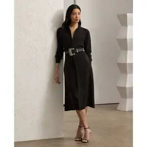 Ralph Lauren Noelle Washed Matte Satin Day Dress