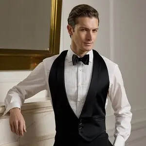 Ralph Lauren Handmade Silk Satin Vest - Black