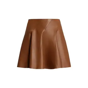 Ralph Lauren Clarisa Lambskin Mini Skirt - Light Toffee