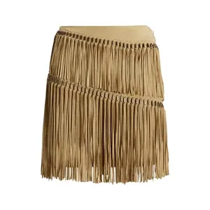 Ralph Lauren Brielle Fringe-trim Lamb-suede Skirt