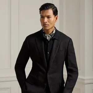 Ralph Lauren Kent Hand-tailored Herringbone Jacket - Black