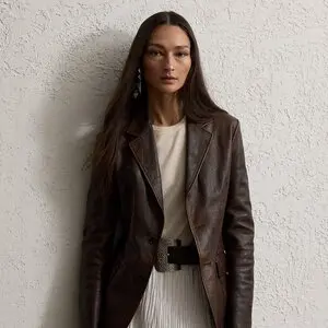 Ralph Lauren Tomasso Distressed Leather Jacket
