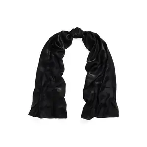 Ralph Lauren Jacquard Gauze Evening Wrap Scarf - Black
