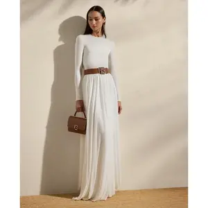Ralph Lauren Shirred Crepe Jersey Day Dress