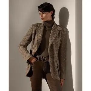 Ralph Lauren Preston Embellished Herringbone Jacket