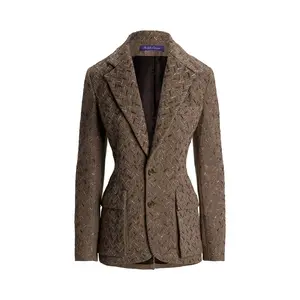 Ralph Lauren Preston Embellished Herringbone Jacket