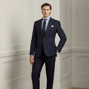 Ralph Lauren Gregory Hand-tailored Pinstripe Suit - Navy/grey