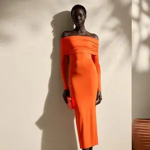Ralph Lauren Jersey Off-the-shoulder Cocktail Dress
