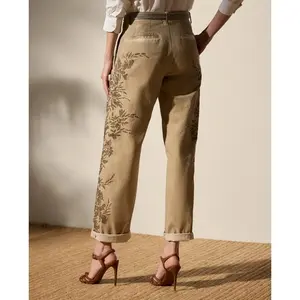 Ralph Lauren Fallon Embellished Cotton Chino Pant