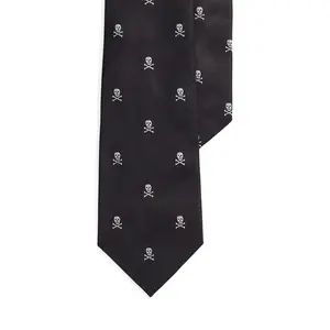 Ralph Lauren Skull-and-bones Silk Repp Tie - Black
