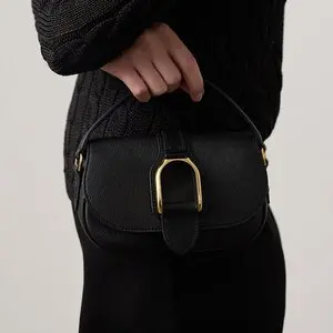 Ralph Lauren Welington Calfskin Mini Chain Bag Black