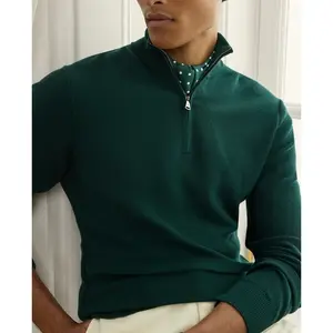 Ralph Lauren Piqué-knit Wool Quarter-zip Sweater