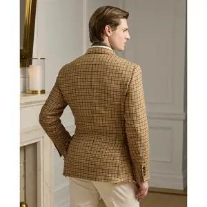 Ralph Lauren Kent Hand-tailored Checked Sport Coat - Camel/brown