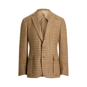 Ralph Lauren Kent Hand-tailored Checked Sport Coat - Camel/brown