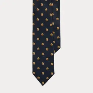 Ralph Lauren Equestrian Silk Club Tie - Navy