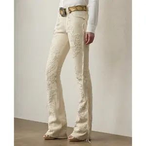 Ralph Lauren Annabeth Embellished Fringe Suede Pant