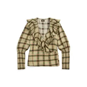Ralph Lauren Ombré Plaid Marocain Blouse