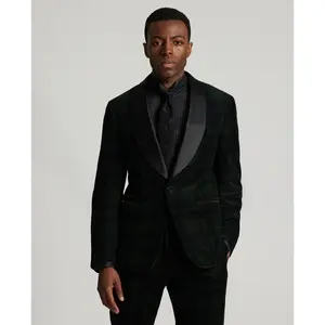 Ralph Lauren Plaid Corduroy Tuxedo Jacket