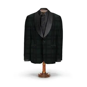 Ralph Lauren Plaid Corduroy Tuxedo Jacket