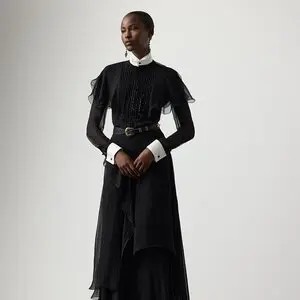 Ralph Lauren Emala Silk Chiffon Evening Dress