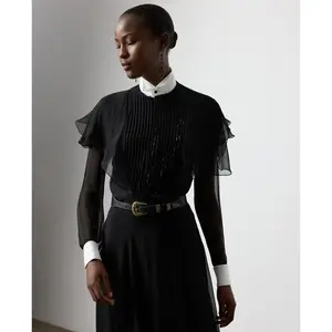 Ralph Lauren Emala Silk Chiffon Evening Dress