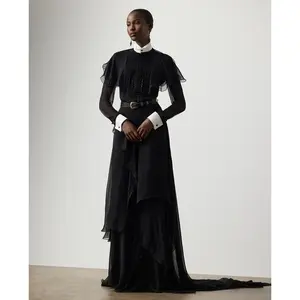 Ralph Lauren Emala Silk Chiffon Evening Dress