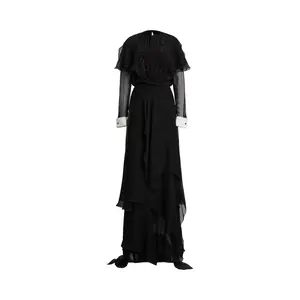 Ralph Lauren Emala Silk Chiffon Evening Dress