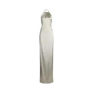 Ralph Lauren Corra Stretch Satin Evening Dress - Mist