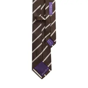 Ralph Lauren Striped Silk Repp Tie - Brown