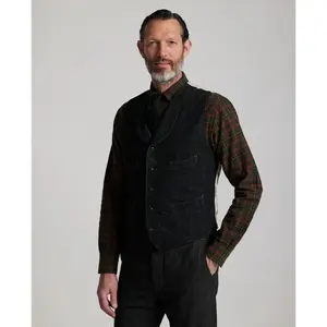 Ralph Lauren Check-print Moleskin Vest