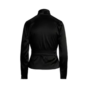 Ralph Lauren Shea Stretch Silk Charmeuse Wrap Blouse