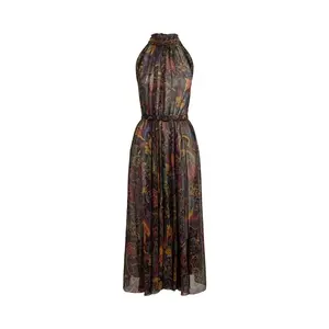 Ralph Lauren Kylee Paisley Crinkle Chiffon Day Dress