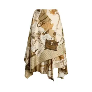 Ralph Lauren Glenn Diary-print Silk Twill Skirt - Tan Multi