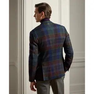 Ralph Lauren Kent Hand-tailored Plaid Wool Jacket