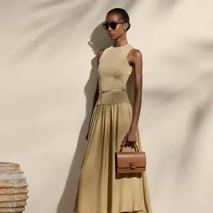 Ralph Lauren Kynlee Pleated Silk Georgette Skirt