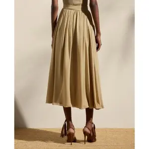 Ralph Lauren Kynlee Pleated Silk Georgette Skirt