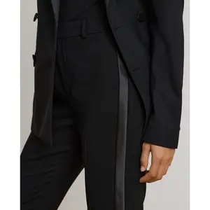 Ralph Lauren Satin-trim Wool Crepe Straight Pant