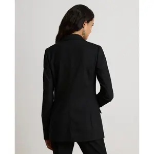 Ralph Lauren Satin-trim Double-breasted Wool Blazer